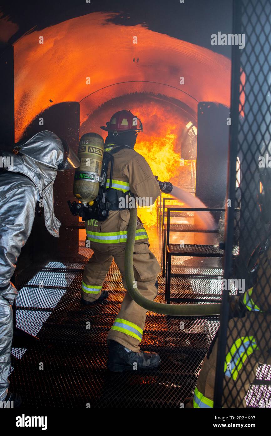 U.S. Air Force firefighters, assigned to the Ohio National Guard’s ...