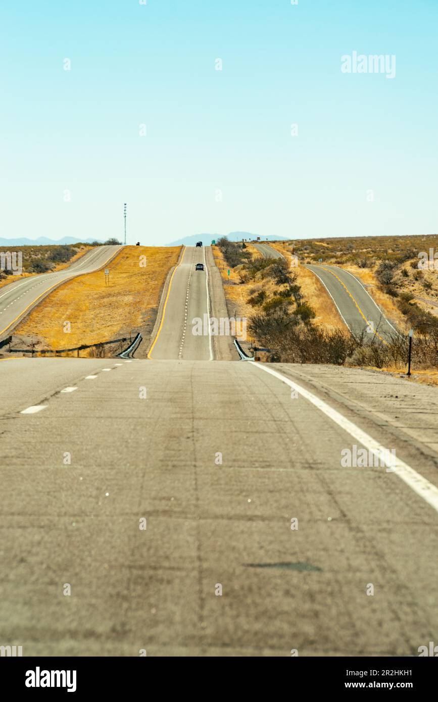 Old US Highway 85 near the Bosque Del Apache wildlife reserve Stock ...