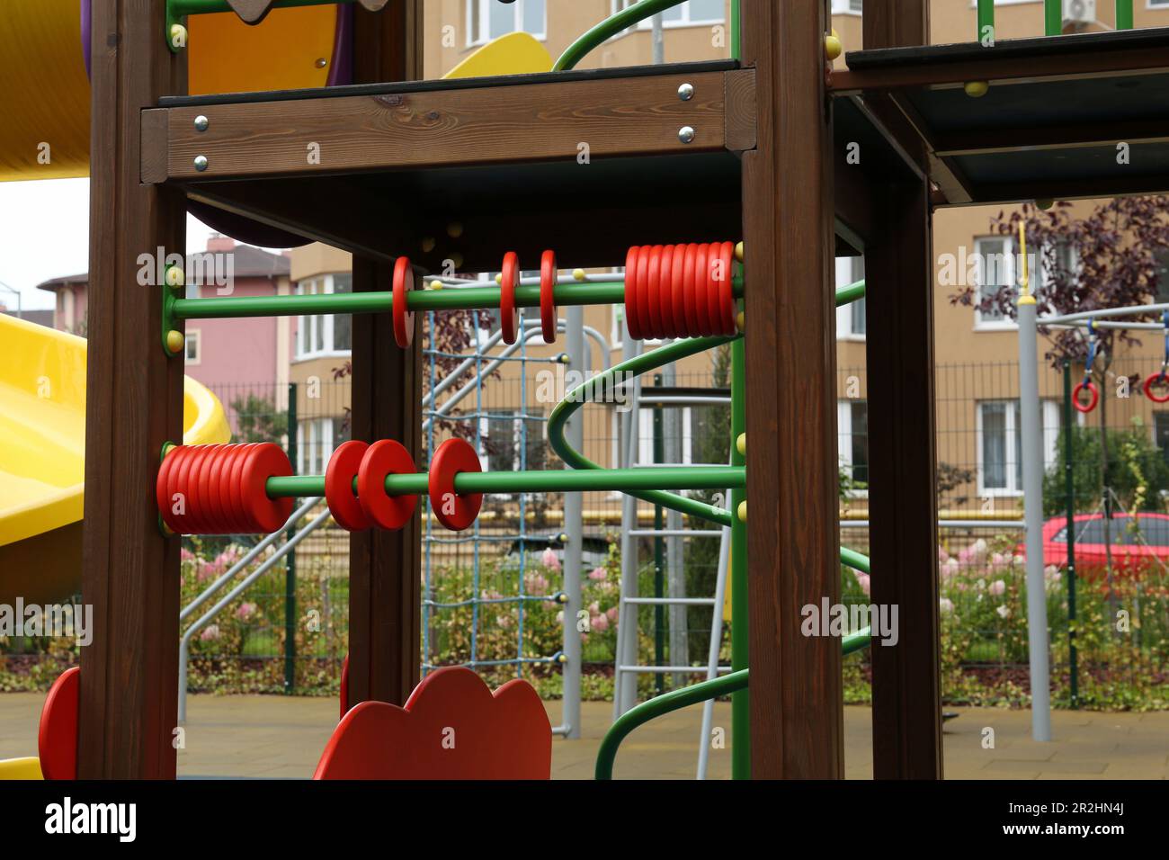 Colourful abacus on outdoor playground in residential area Stock Photo ...