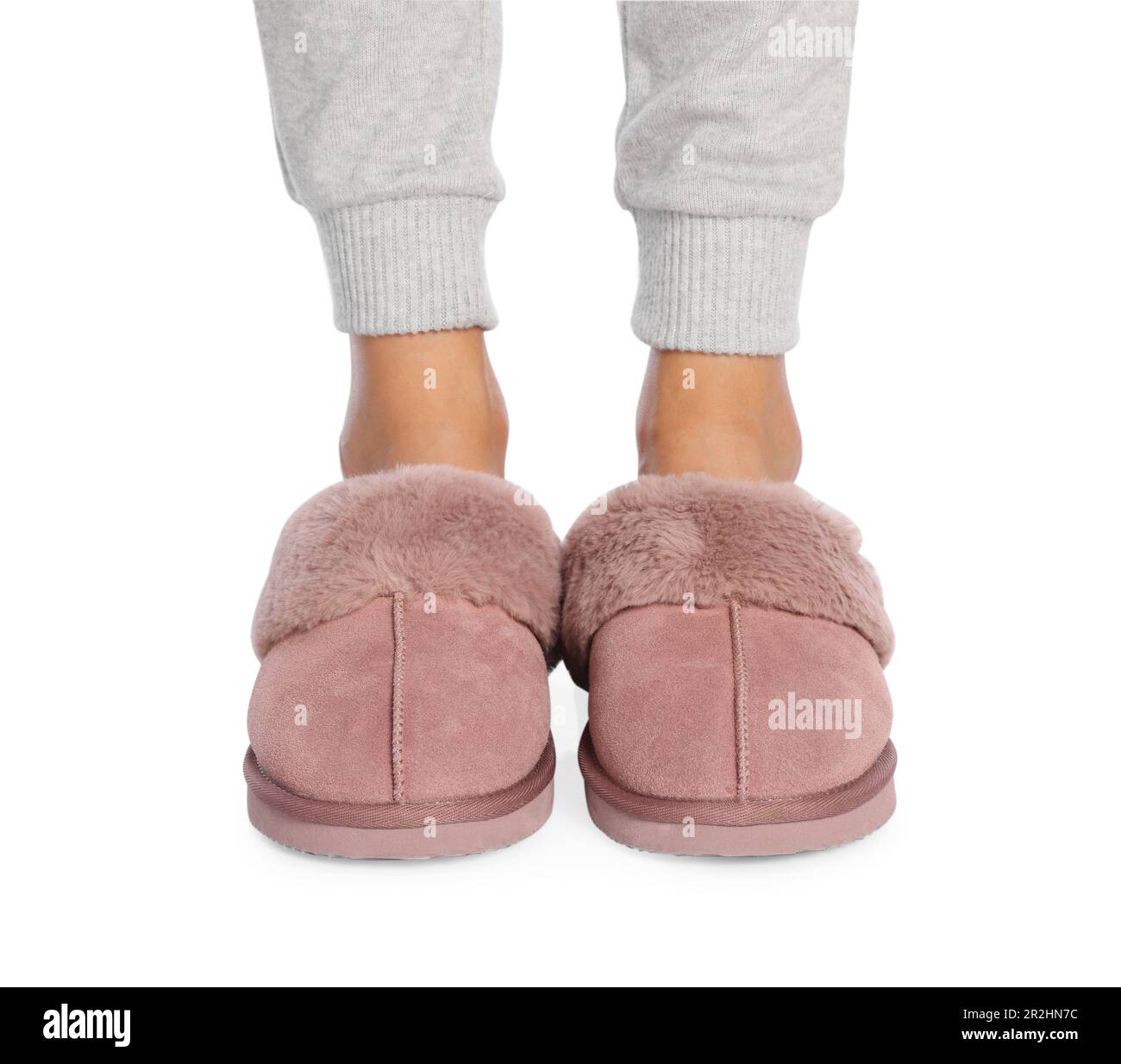 Female legs in slippers Cut Out Stock Images & Pictures - Alamy