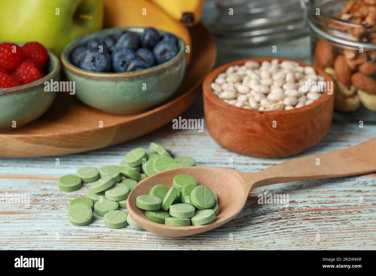 Spoon pills foodstuff on hi-res stock photography and images - Alamy