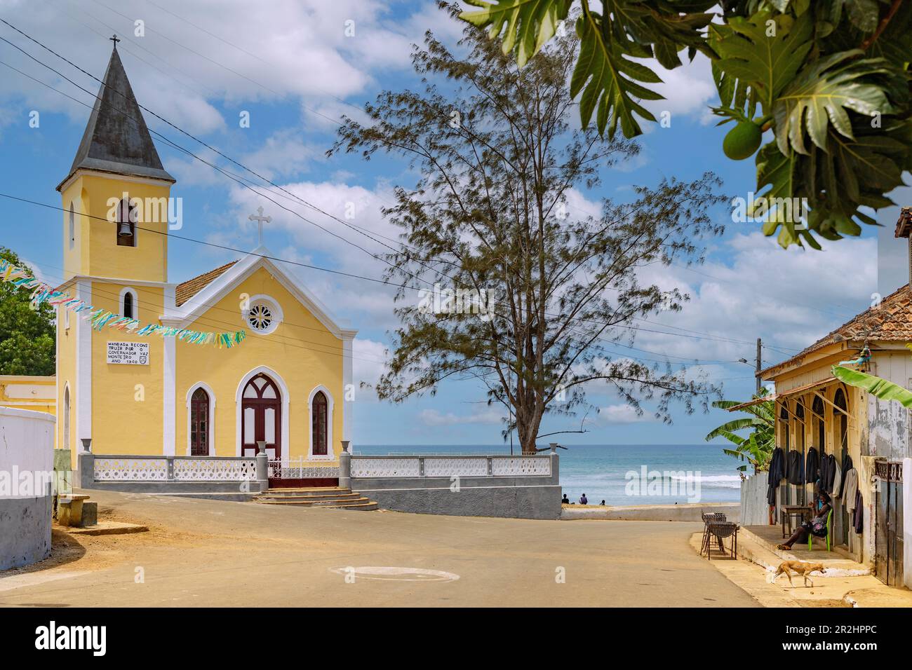 Santana with Iglesia Santa Ana on the island of São Tomé in West Africa ...