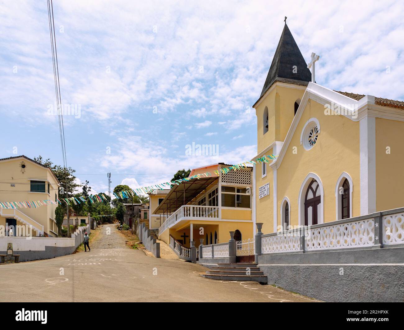 Santana with Iglesia Santa Ana on the island of São Tomé in West Africa ...