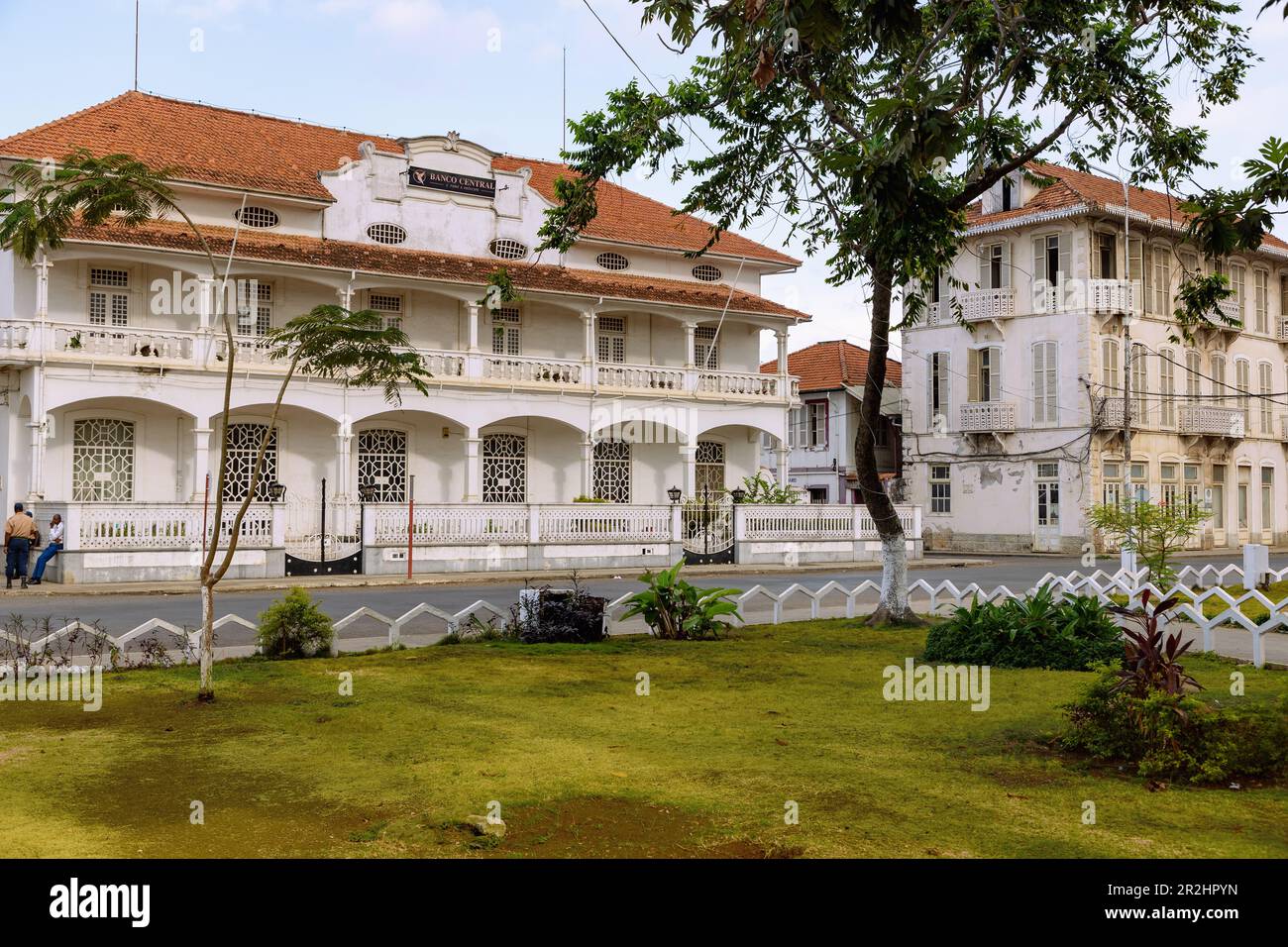 former colonial buildings on Rua Angola at Praça da Independencia in ...