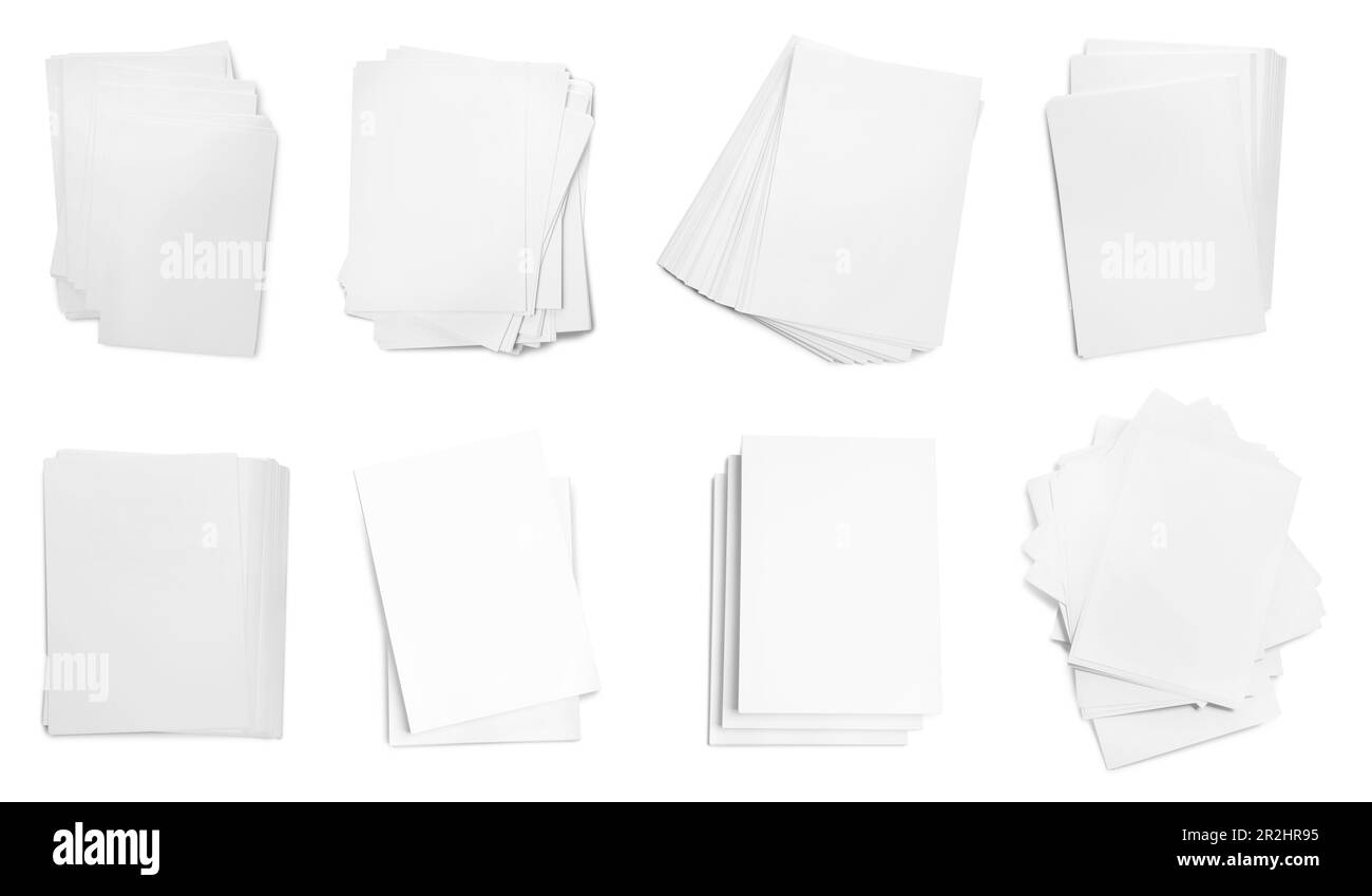 Set different paper sheets Black and White Stock Photos & Images - Alamy