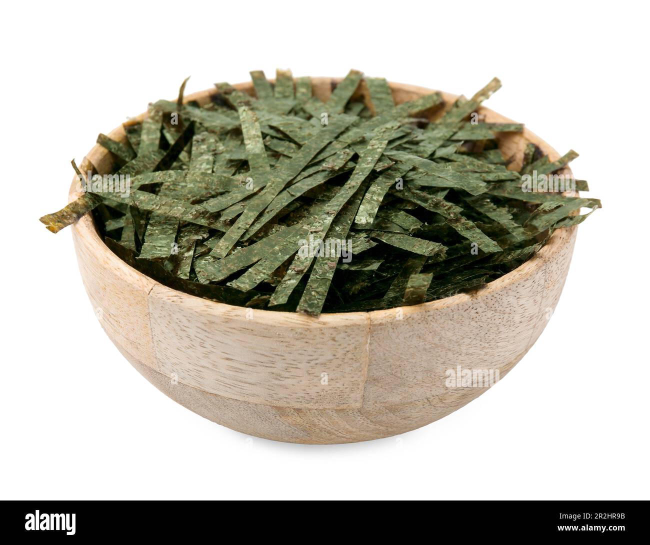 Bowl with chopped crispy nori sheets isolated on white Stock Photo - Alamy