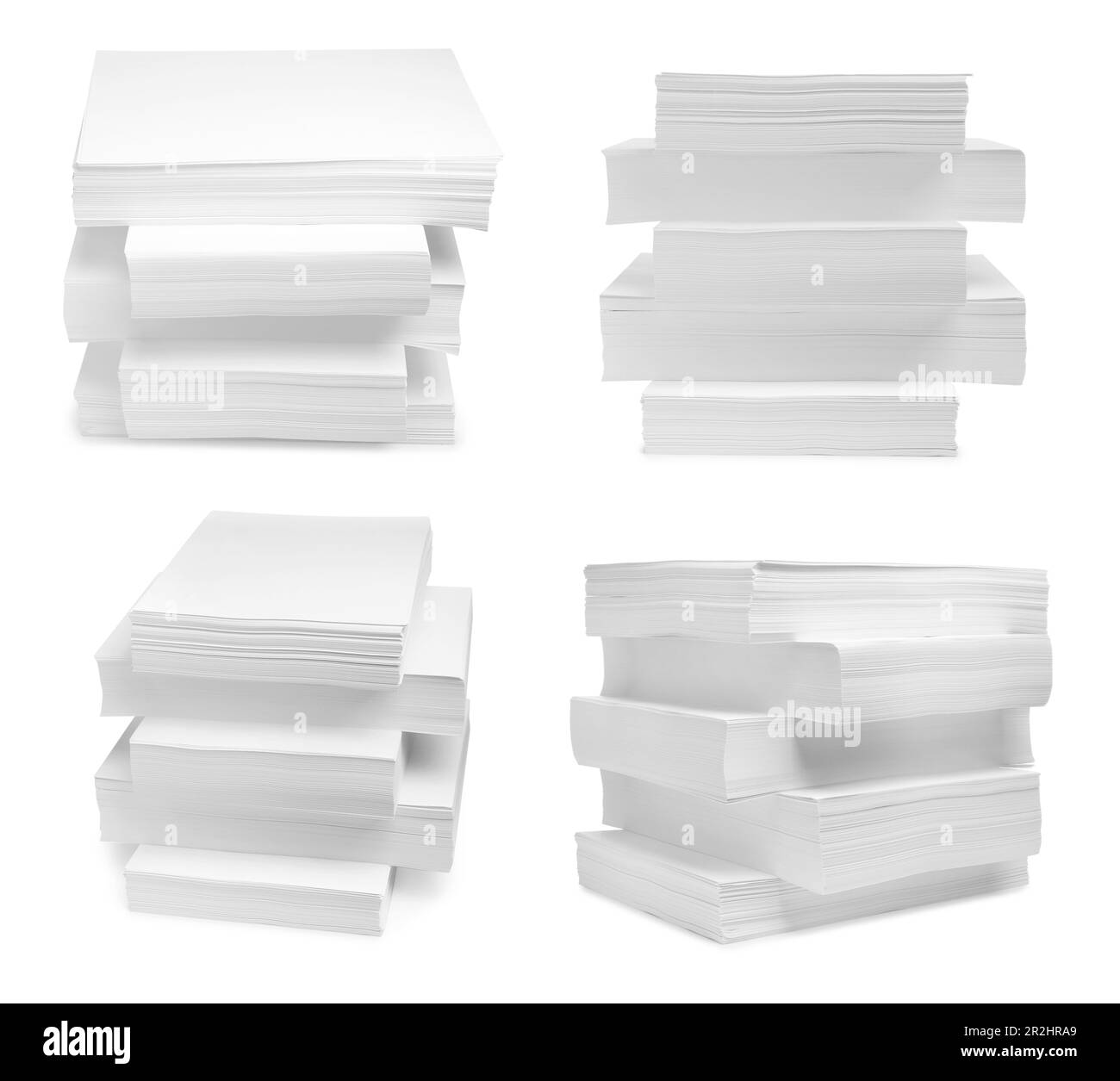 Stacked sheets of paper on white background Stock Photo - Alamy