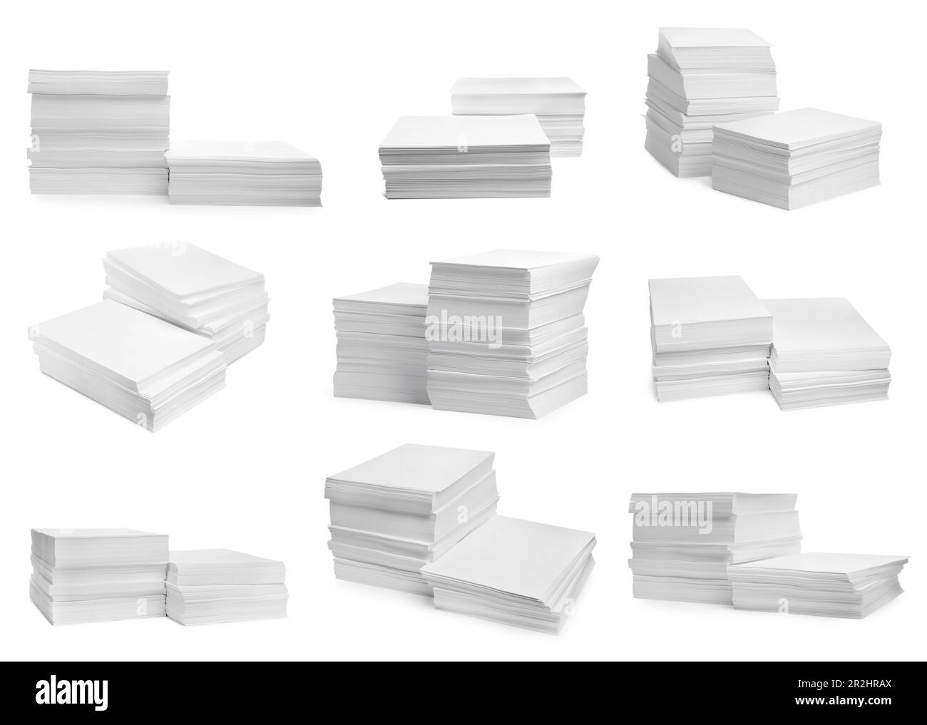 Stacked sheets of paper on white background Stock Photo - Alamy