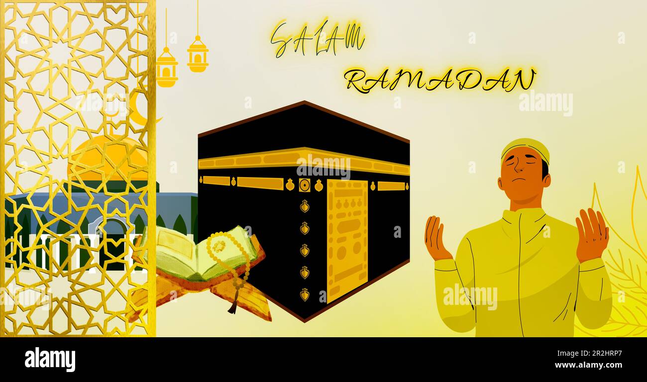 Salam Ramadan banner background for fasting month Stock Photo - Alamy