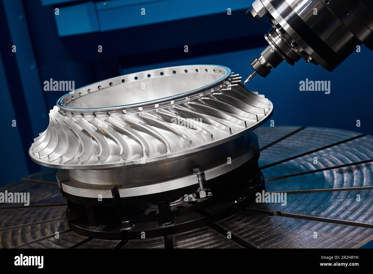 Five-axis milling machine makes turbine wheel at plant Stock Photo - Alamy