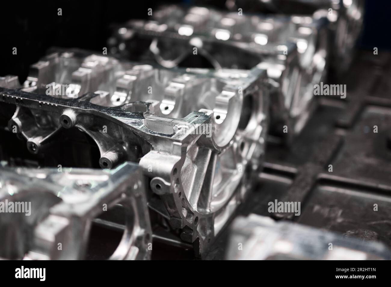 Automobile cylinder blocks cases ready for engine assembly Stock Photo ...