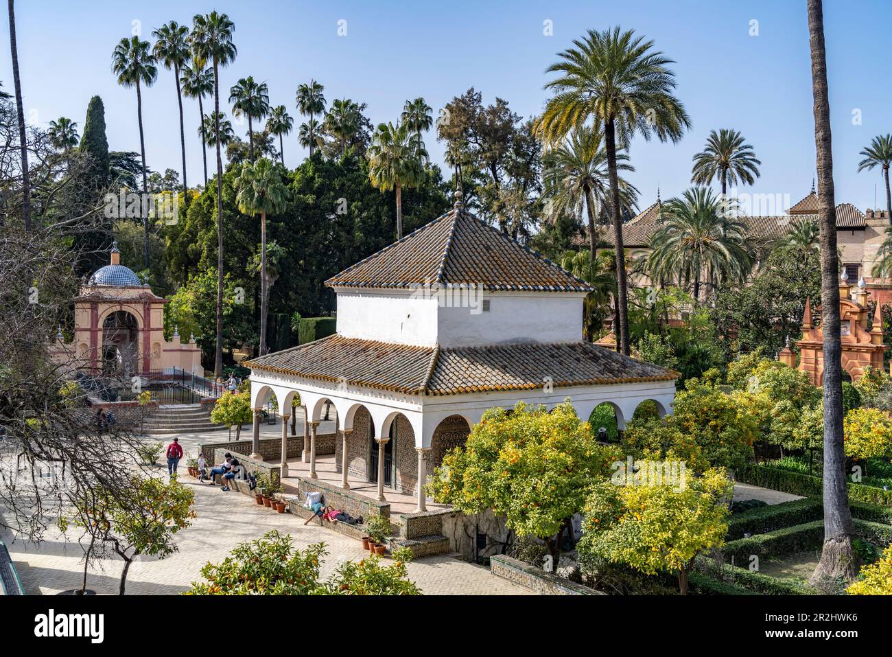 Pavilion of Charles V, Gardens of the Alcázar Royal Palace, Seville ...