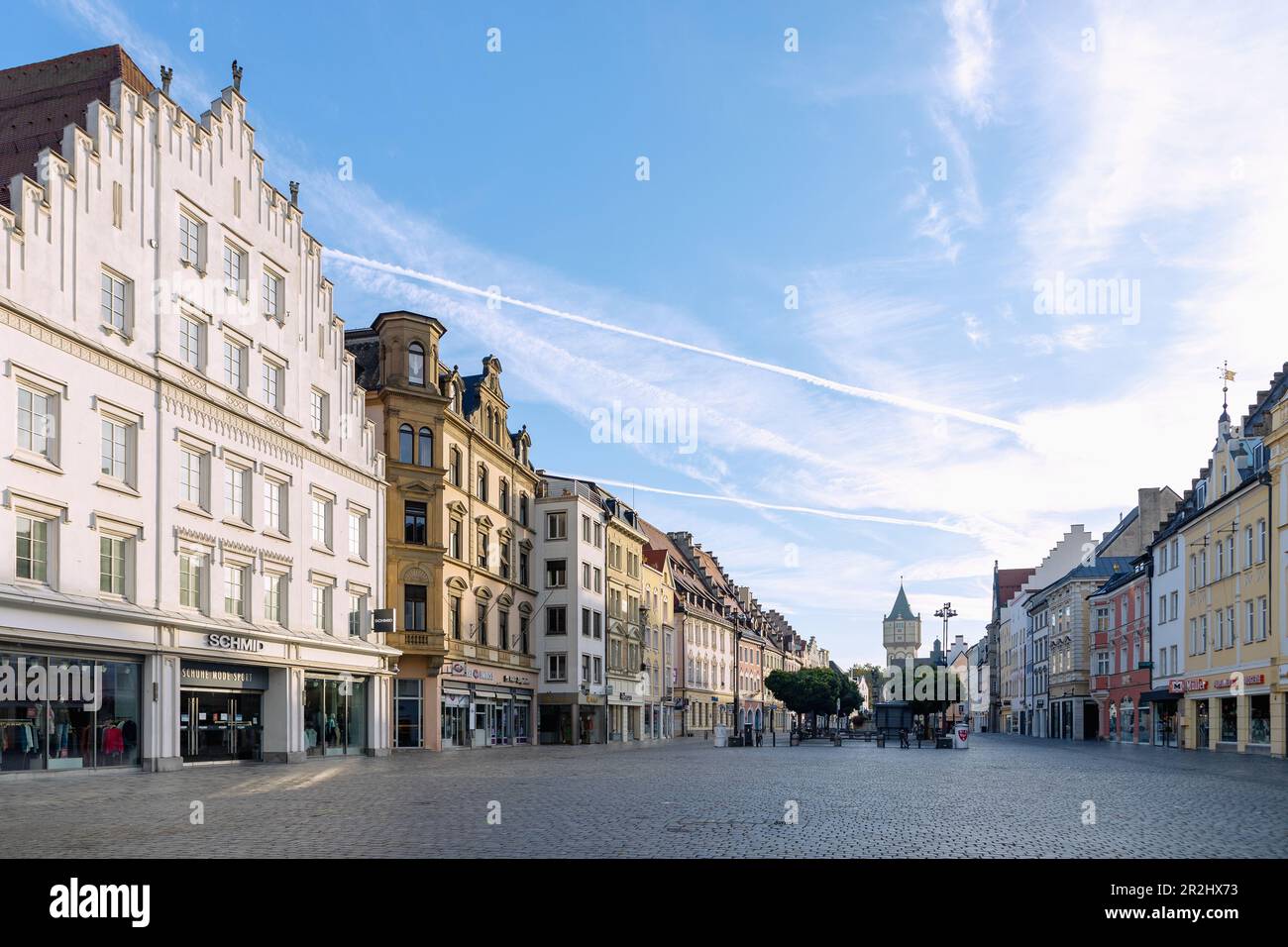 Ludwigsplatz with patrician houses and a view of the historic water ...