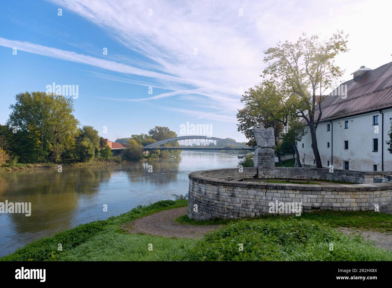 Bastion and Salzstadel of the former ducal castle on the Danube in ...