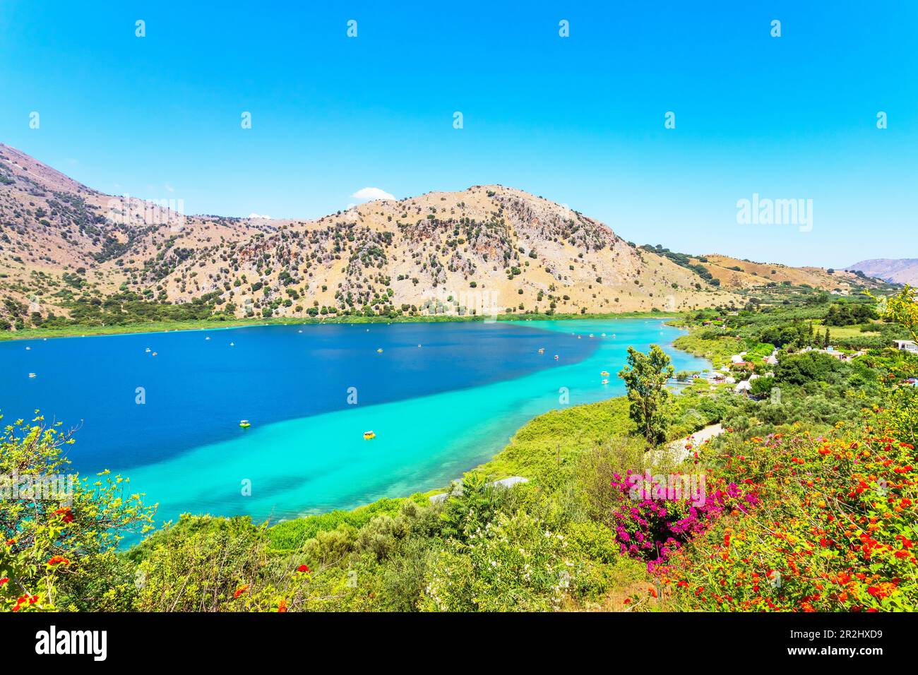 Lake Kournas, Georgioupolis, Chania, Crete, Greek Islands, Greece Stock ...