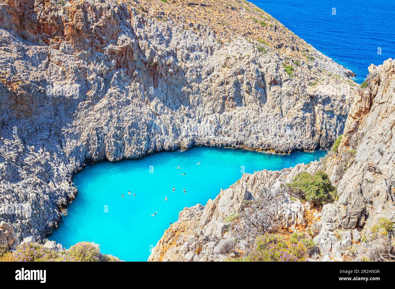 Seitan limania beach, Chania, Crete, Greek Islands, Greece Stock Photo ...