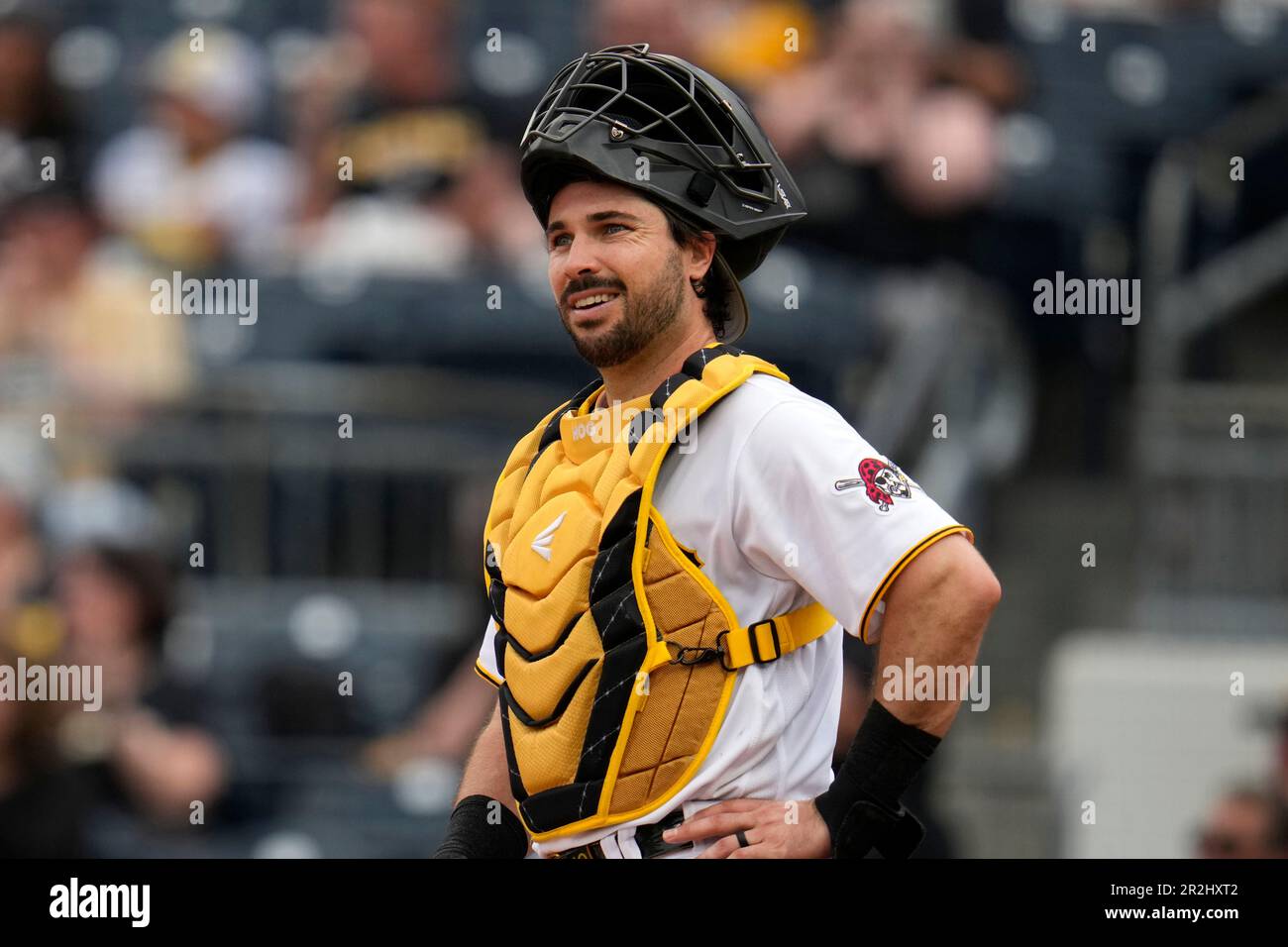 Pittsburgh Pirates catcher Austin Hedges plays in a baseball game ...