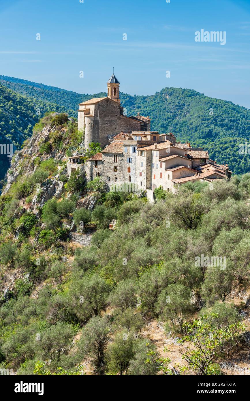 Mountain village of Peillon in Provence, France Stock Photo - Alamy