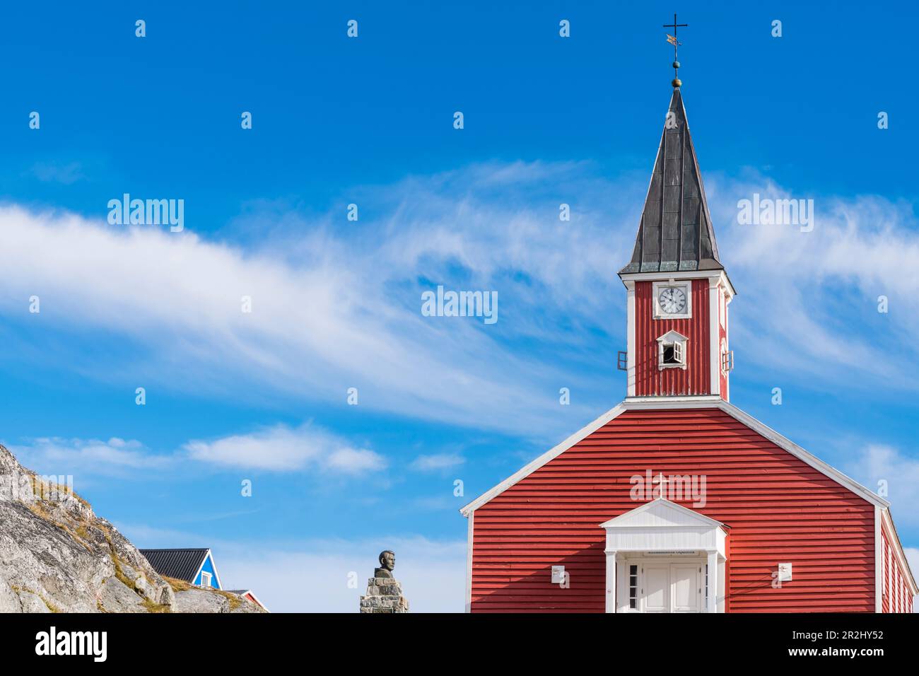 Monument to Jonathan Petersen in front of the Church of the Redeemer ...