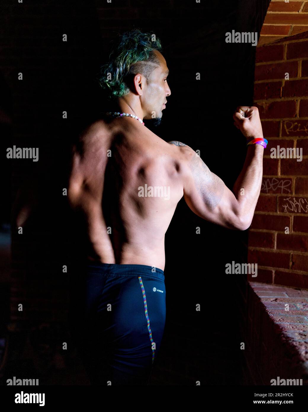 Portrait of an Athlete MMA Fighter Standing in Moody Window Lighting ...