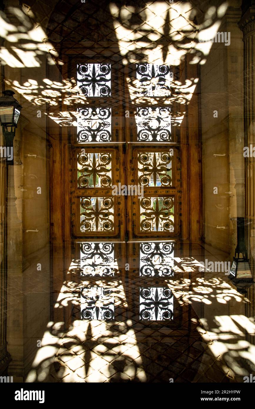 Double exposure of the surroundings of the famed Louvre museum in Paris ...