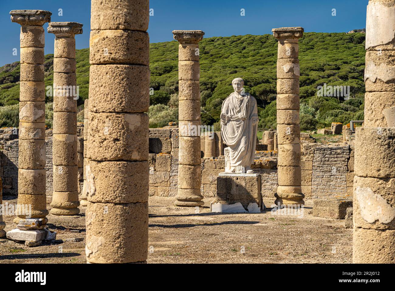 Trajan Statue and Basilica of the Roman Ruins of Baelo Claudia in ...