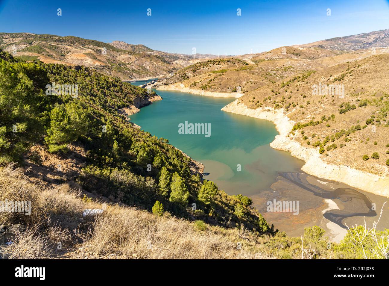 The Río Guadalfeo Dam Embalse de Rules or Rules Reservoir, Sierra ...