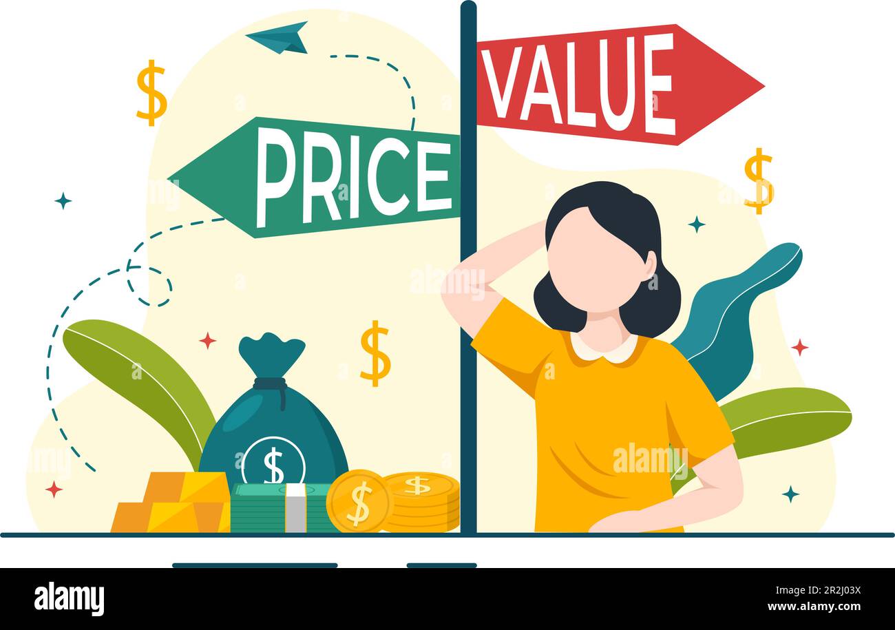Compare Prices Vector Illustration of Inflation in Economy, Scales with ...