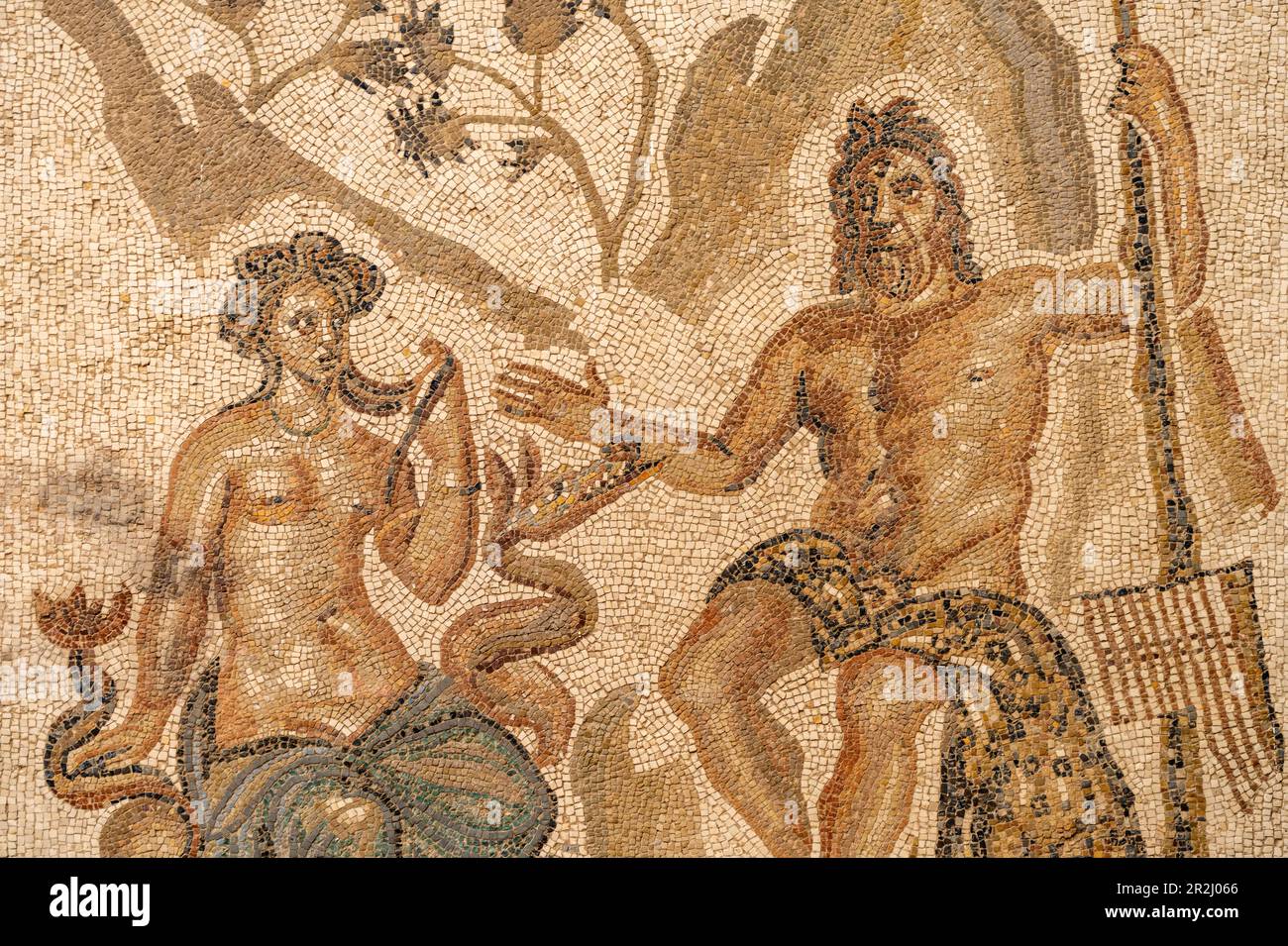 Roman Mosaic of Polyphemus and Galatea, Hall of Mosaics, Alcázar de los Reyes Cristianos in ...