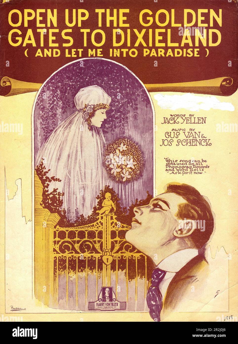 Open Up the Golden Gates to Dixieland, 1919 Sheet Music Stock Photo - Alamy