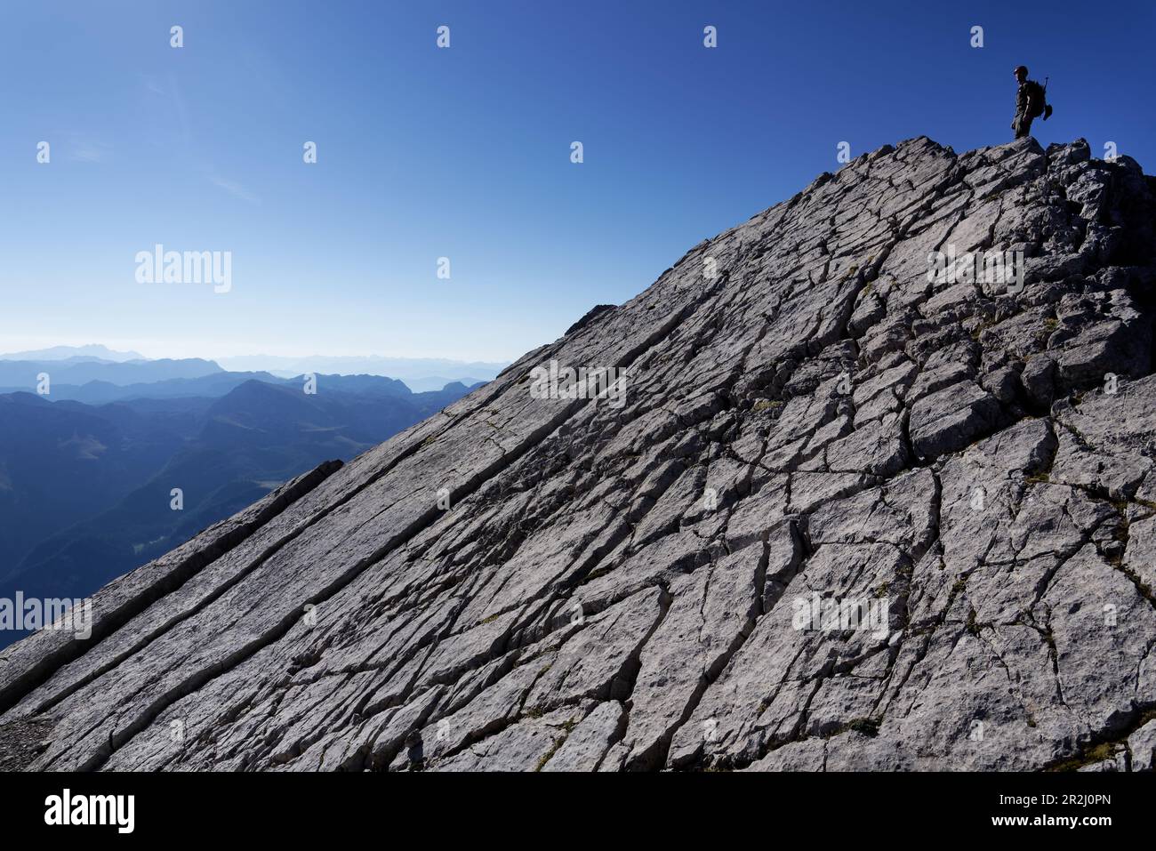 Climbers on the Watzmann crossing, Berchtesgaden, Bavaria, Germany ...