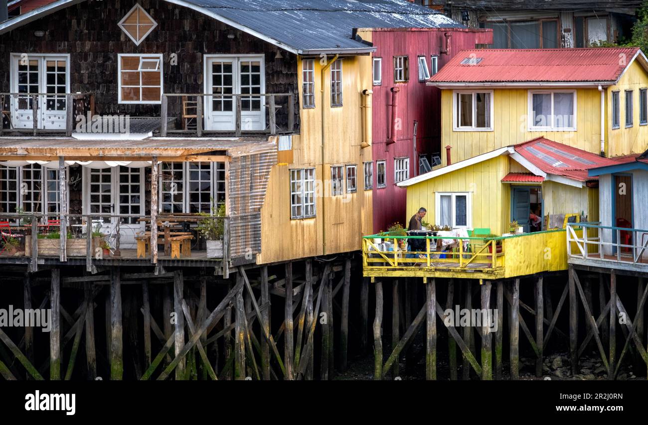 Colourful houses in Castro, Chile, South America Stock Photo - Alamy