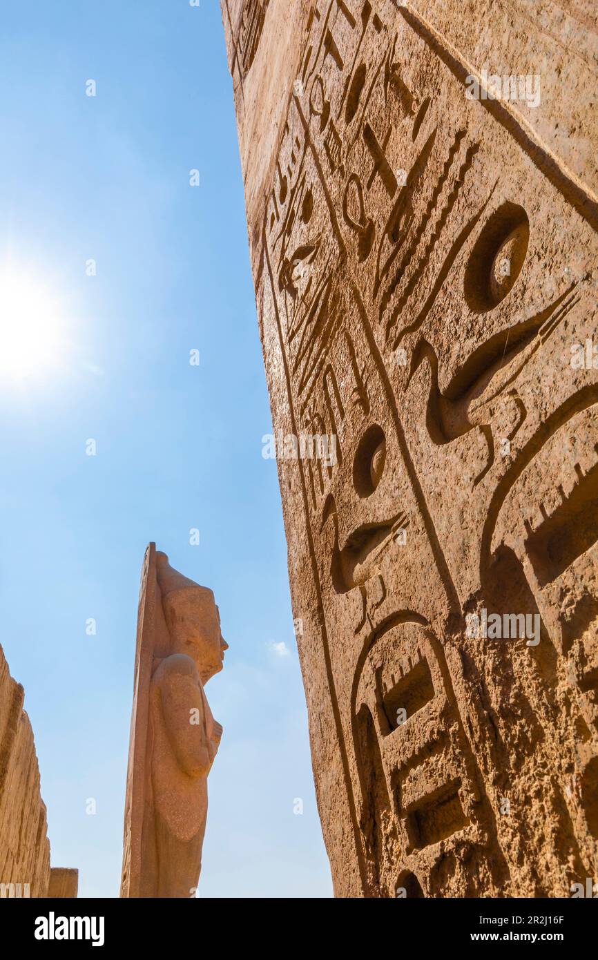 Statue and Obelisk at Luxor Temple, Luxor, Thebes, UNESCO World ...