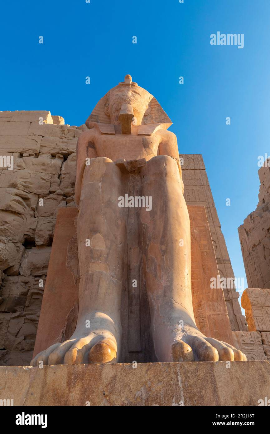 Statue at Karnak Temple, Luxor, Thebes, UNESCO World Heritage Site ...