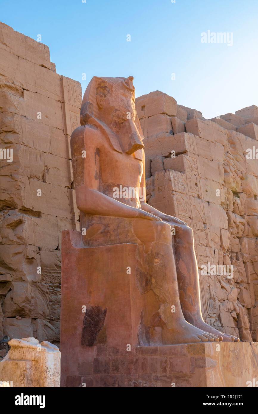 Statue at Karnak Temple, Luxor, Thebes, UNESCO World Heritage Site ...