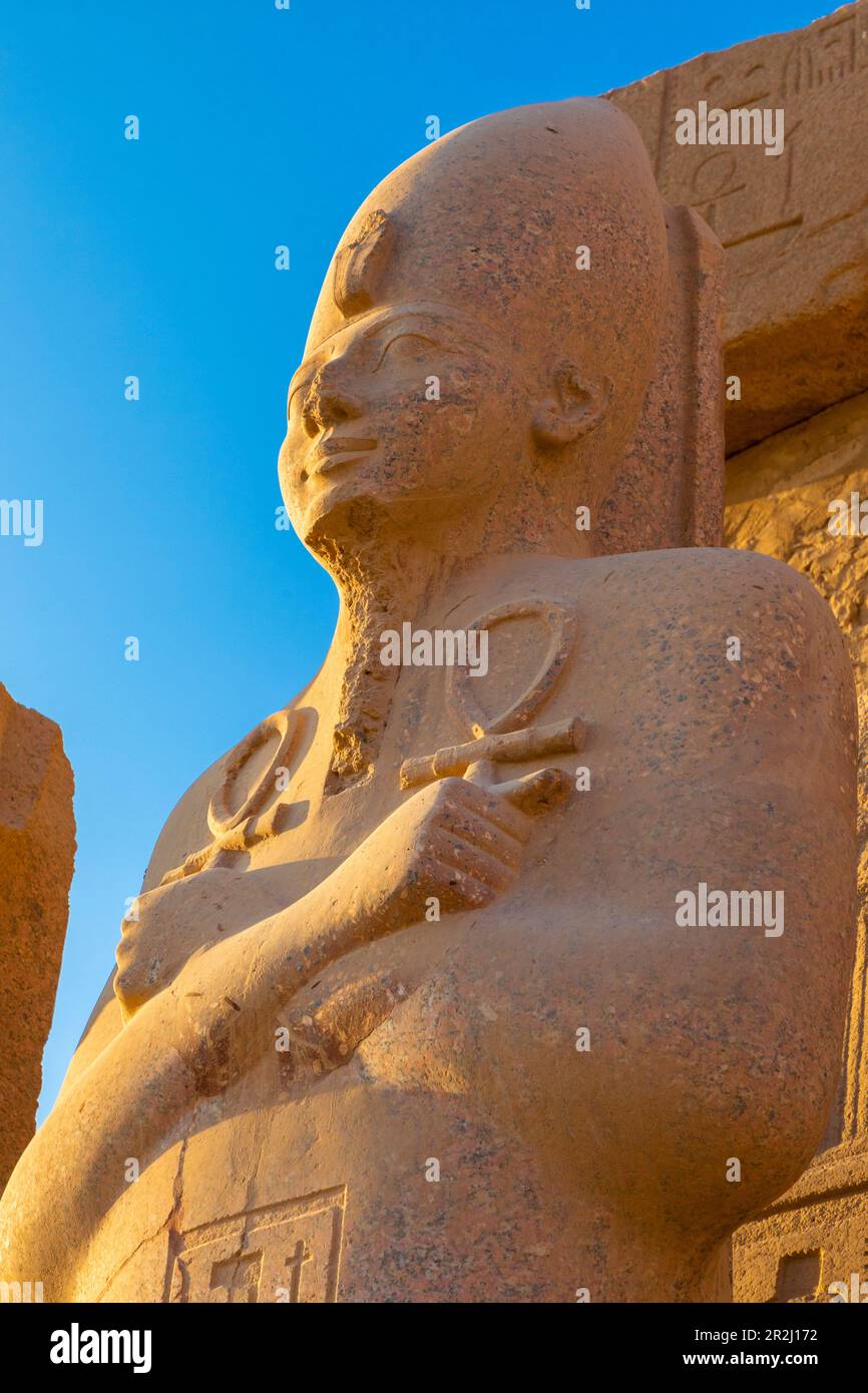 Statue at Karnak Temple, Luxor, Thebes, UNESCO World Heritage Site ...