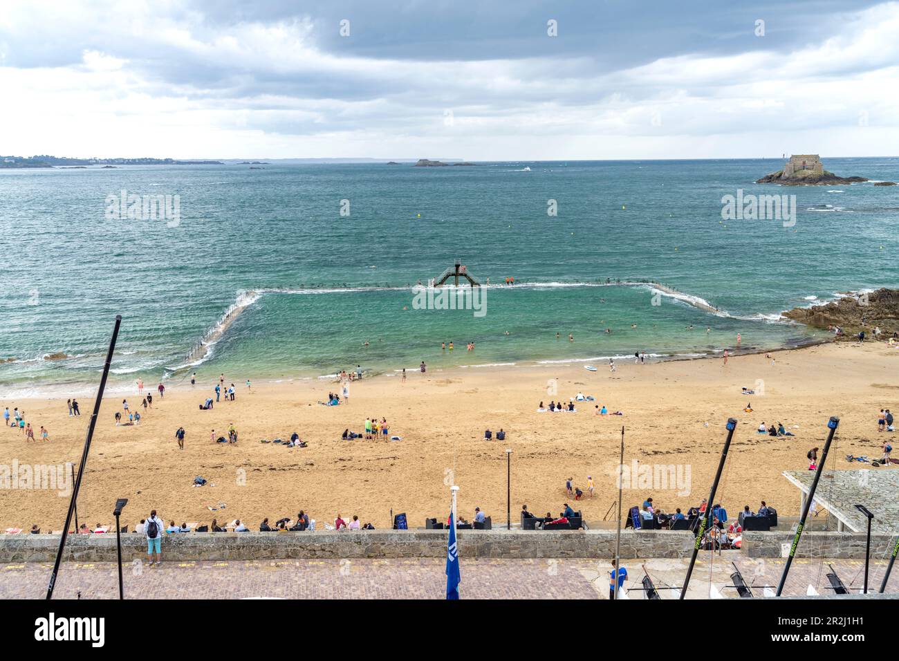 Salt water pool Piscine de Bon Secours at Plage du Mole beach in Saint ...