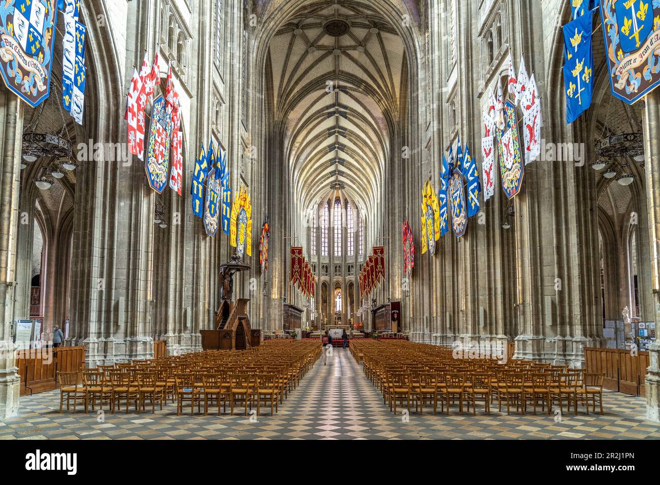 Interior of the Sainte-Croix Cathedral in Orleans, France Stock Photo ...