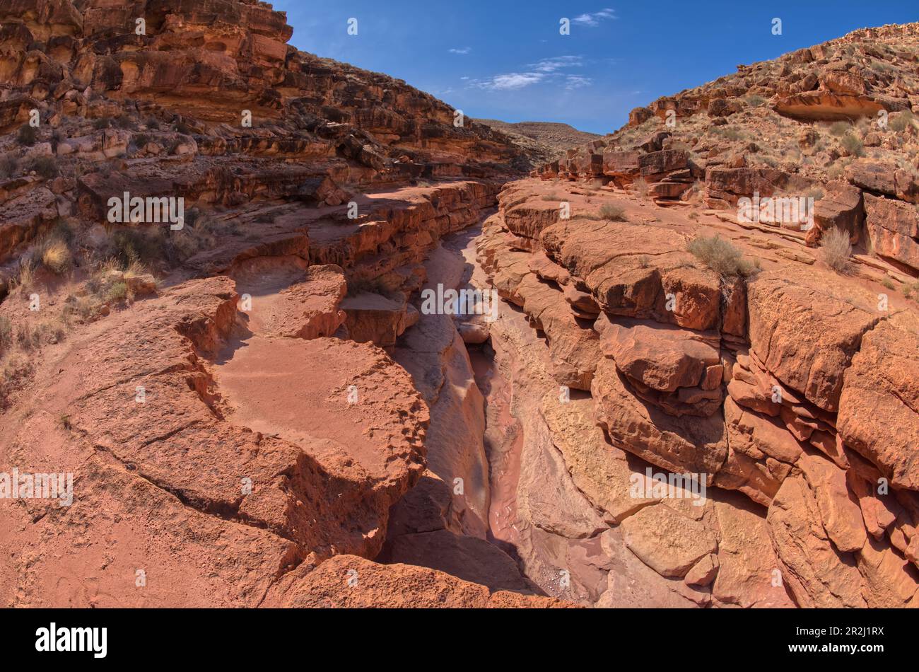 An overhead view of a slot canyon in the south fork of Soap Creek ...