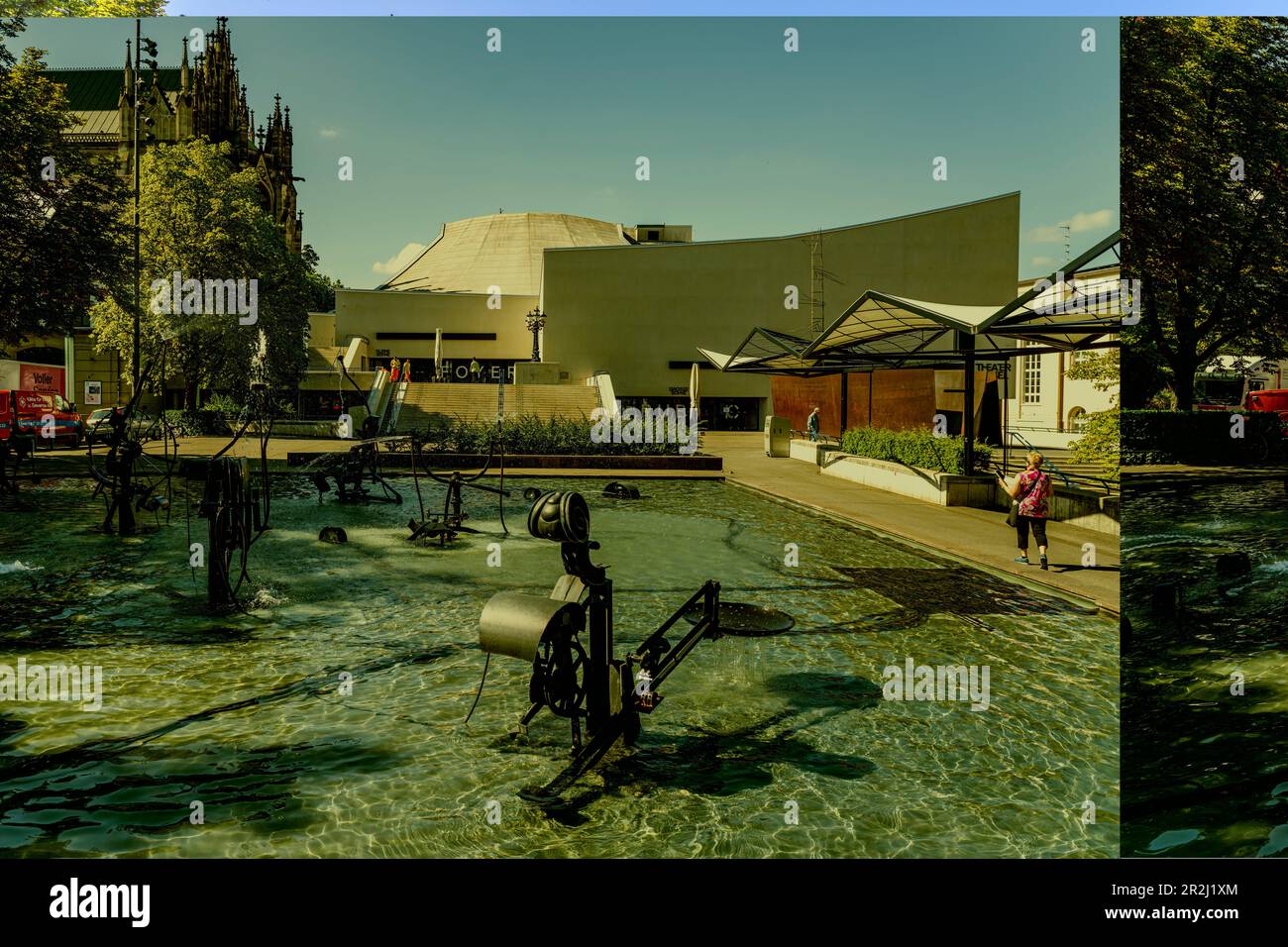 The Fasnachts-Brunnen or Tinguely-Brunnen and the theater on the ...