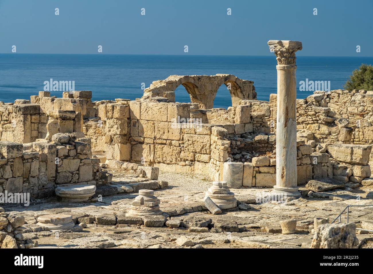 Ruins of the early Christian basilica of the ancient city of Kourion ...