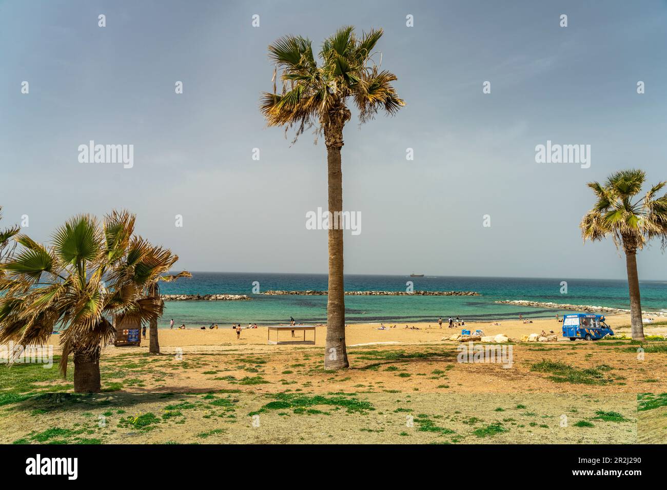 Beachfront Venus Beach in Paphos, Cyprus, Europe Stock Photo - Alamy
