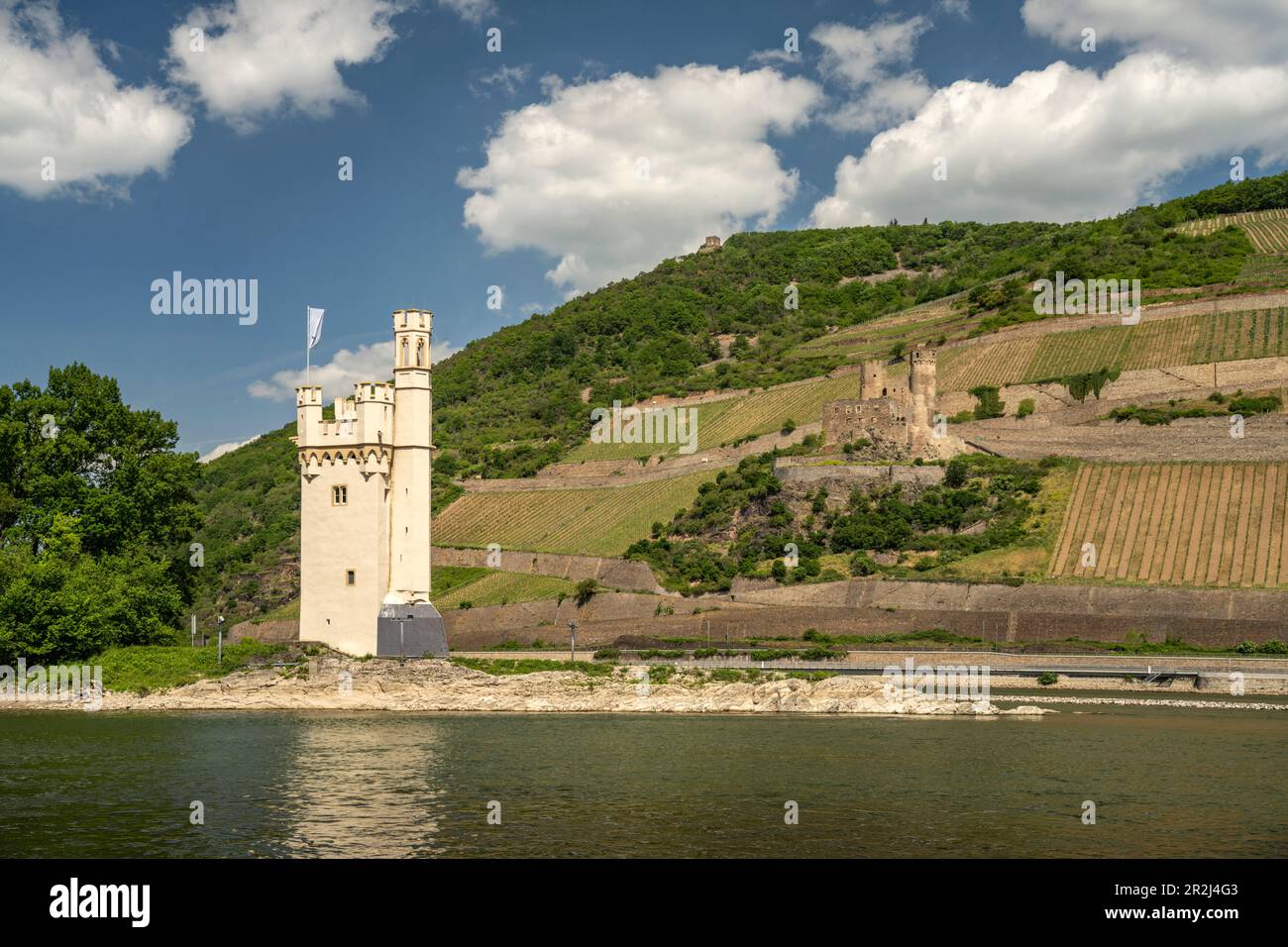The Mouse Tower of Bingen am Rhein, Rhineland-Palatinate, and Ehrenfels ...