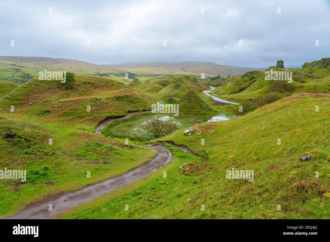 Landscapes in Fairy Glen, Isle of Skye, Inner Hebrides, Highland Region ...