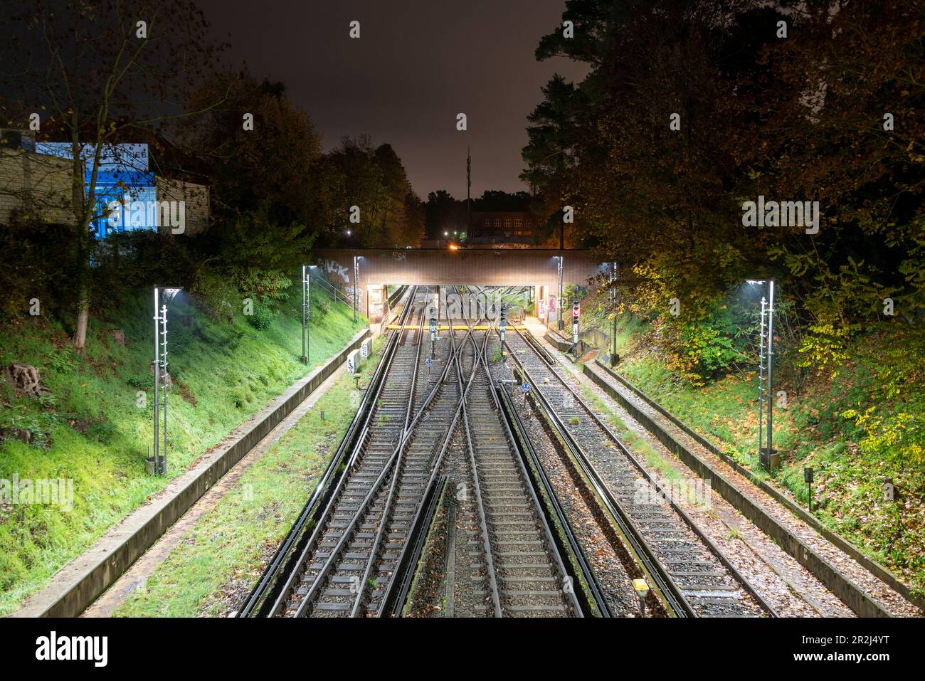 Tracks of the Berlin S-Bahn, U-Bahn, Krumme-Lanke, Zehlendorf, Berlin ...