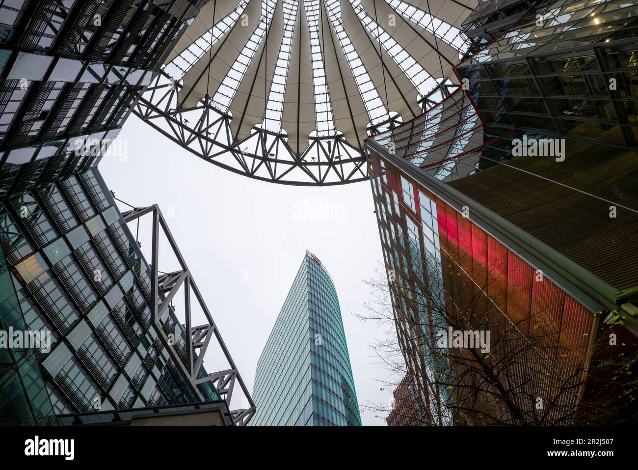 Sony Center, Bahn Tower, Potsdamer Platz, Berlin, Germany Stock Photo ...