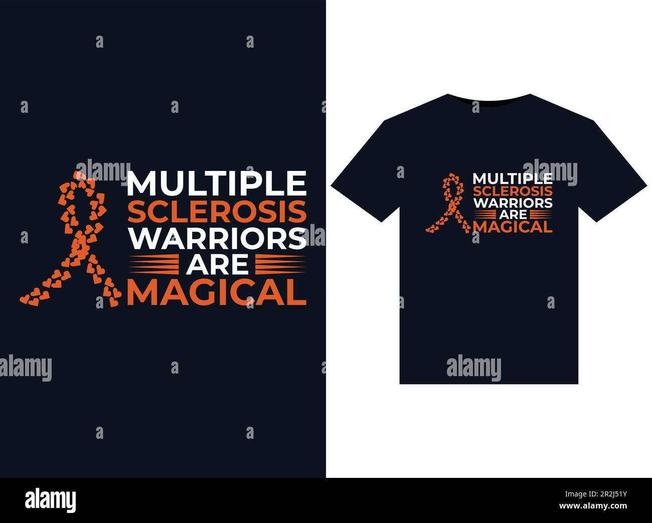 Multiple Sclerosis Warriors are Magical illustrations for print-ready T ...