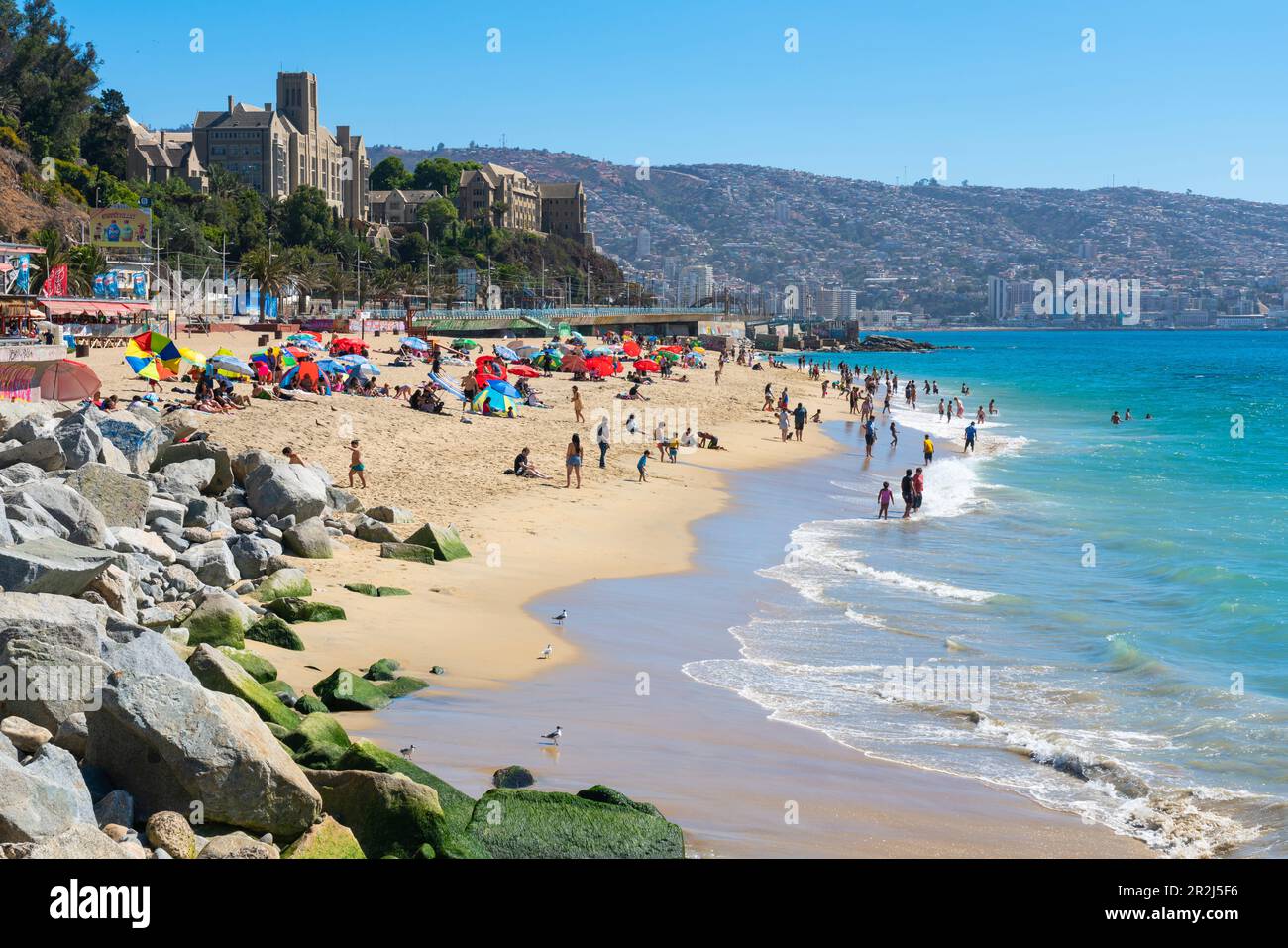 Caleta Portales beach and Federico Santa Maria Technical University in ...