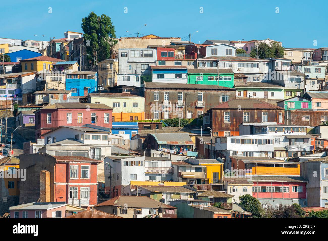Colorful houses of Valparaiso, Valparaiso, Valparaiso Province ...