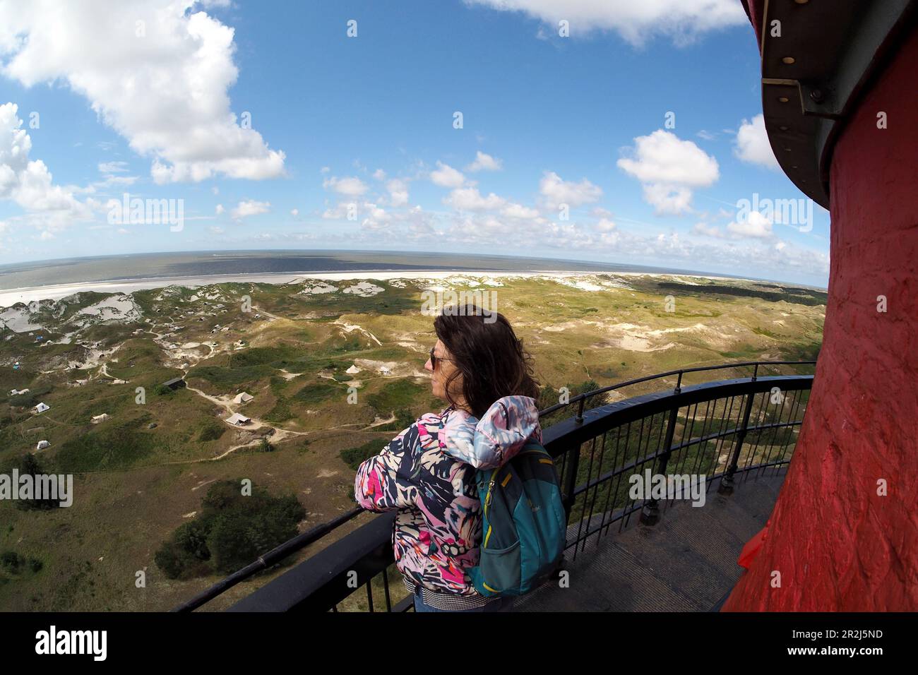 on the lighthouse at the large dune on the island of Amrum, Wadden Sea ...